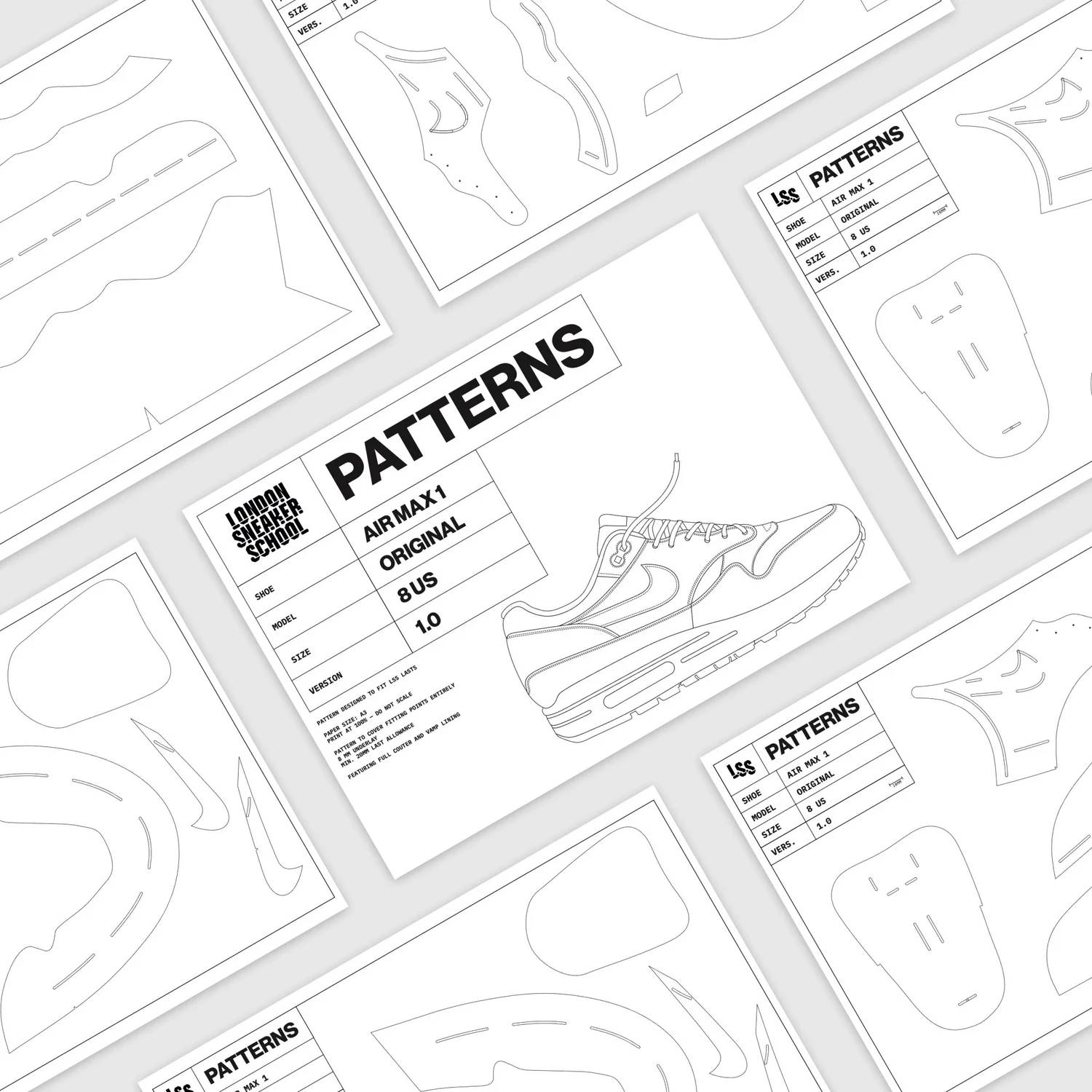 FREE Air Jordan 1 Shoemaking Patterns [Size 4US - 15US] — London ...