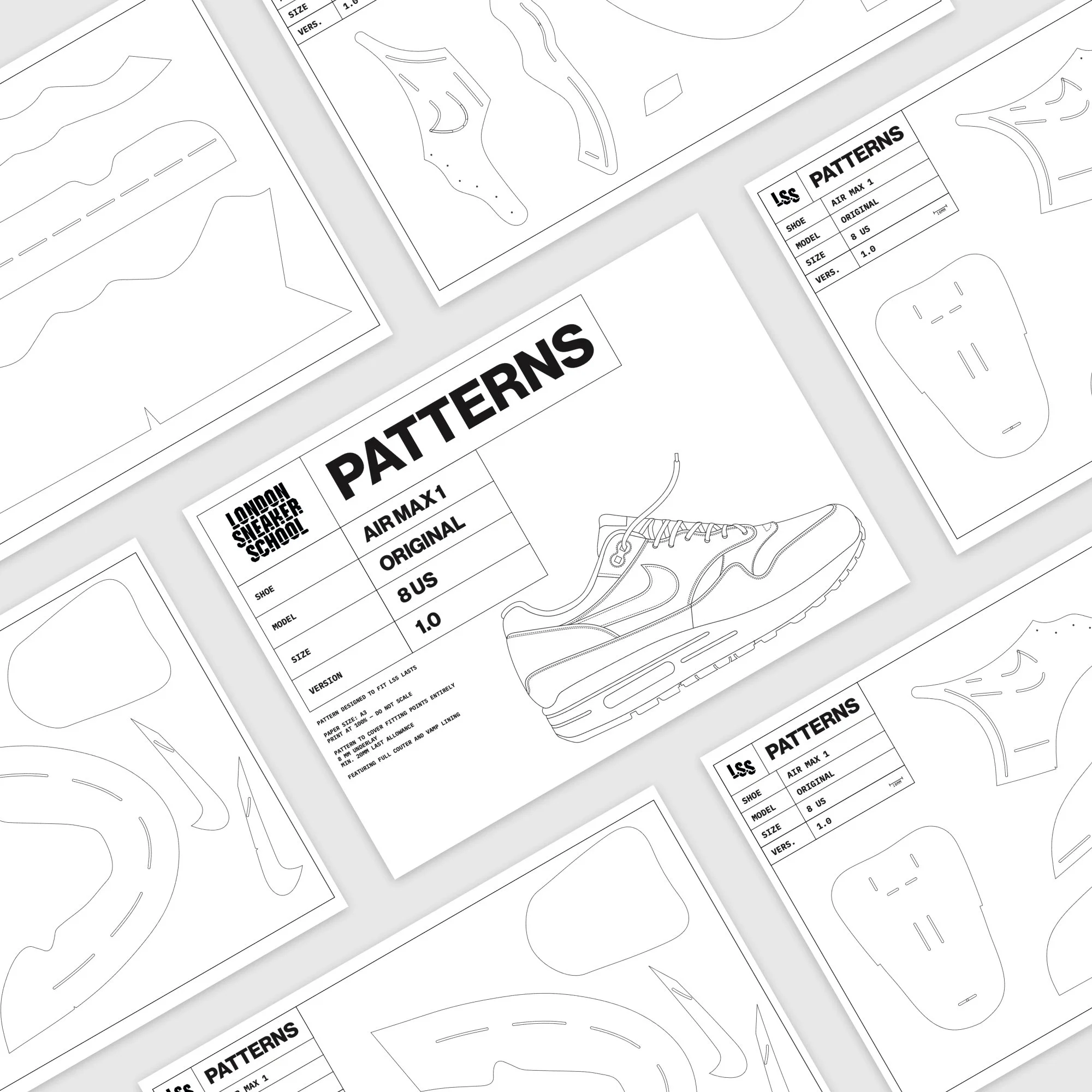 FREE Air Jordan 1 Shoemaking Patterns [Size 4US - 15US] — London ...