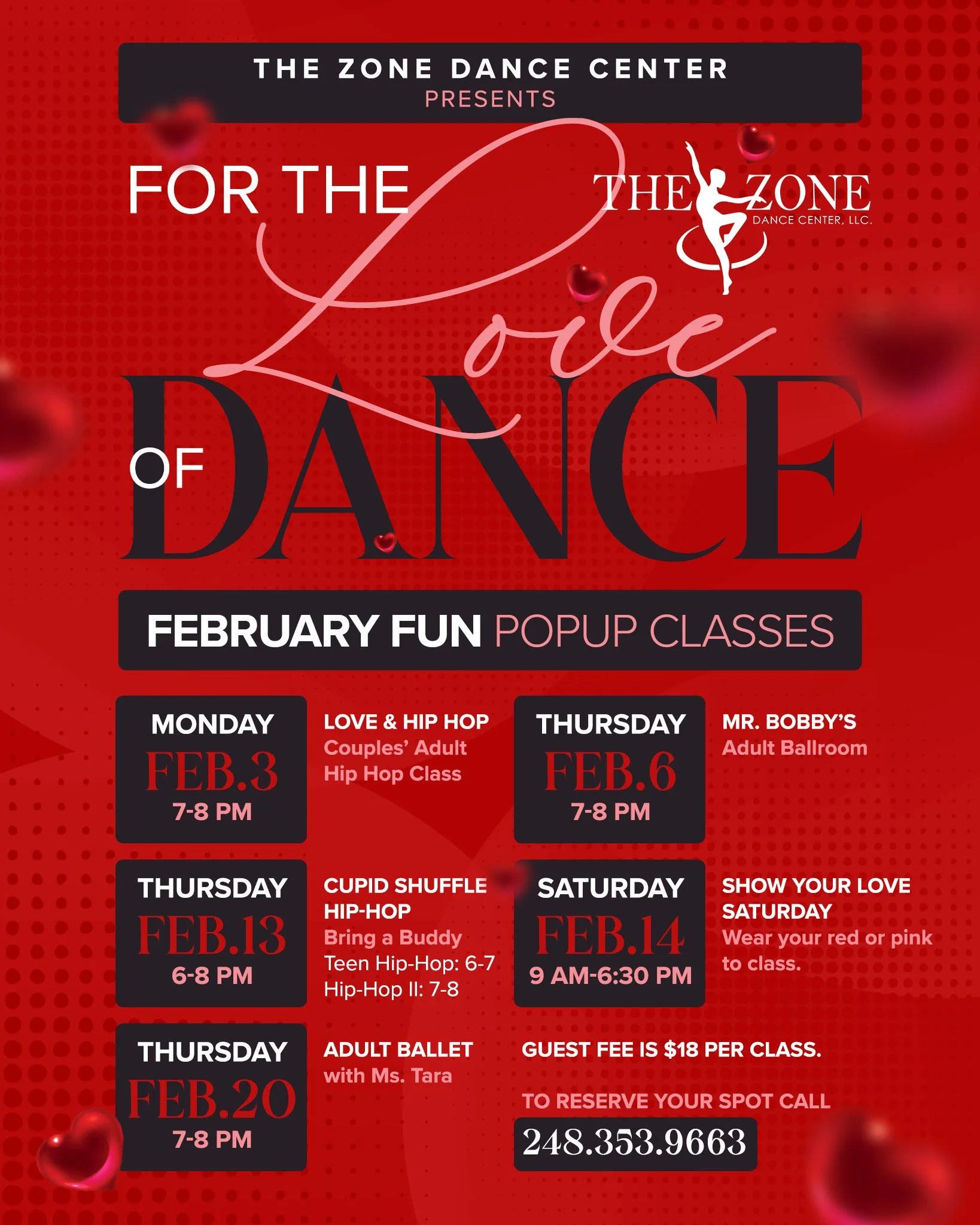 For The Love of Dance - February Fun — Zone Dance Center