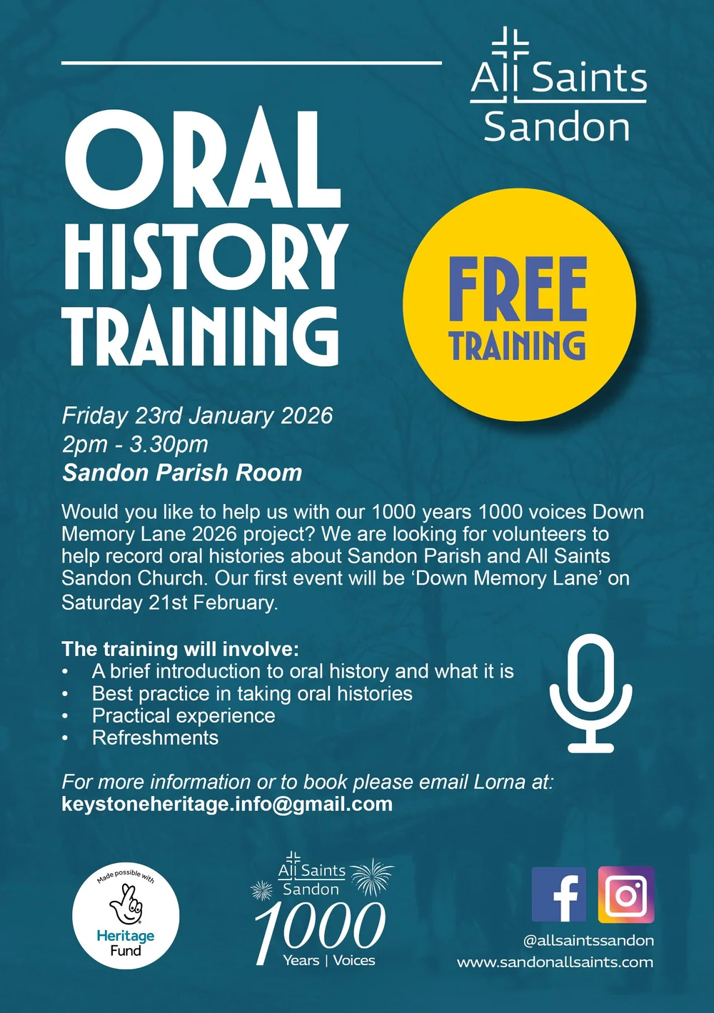 Oral History Training — Sandon All Saints