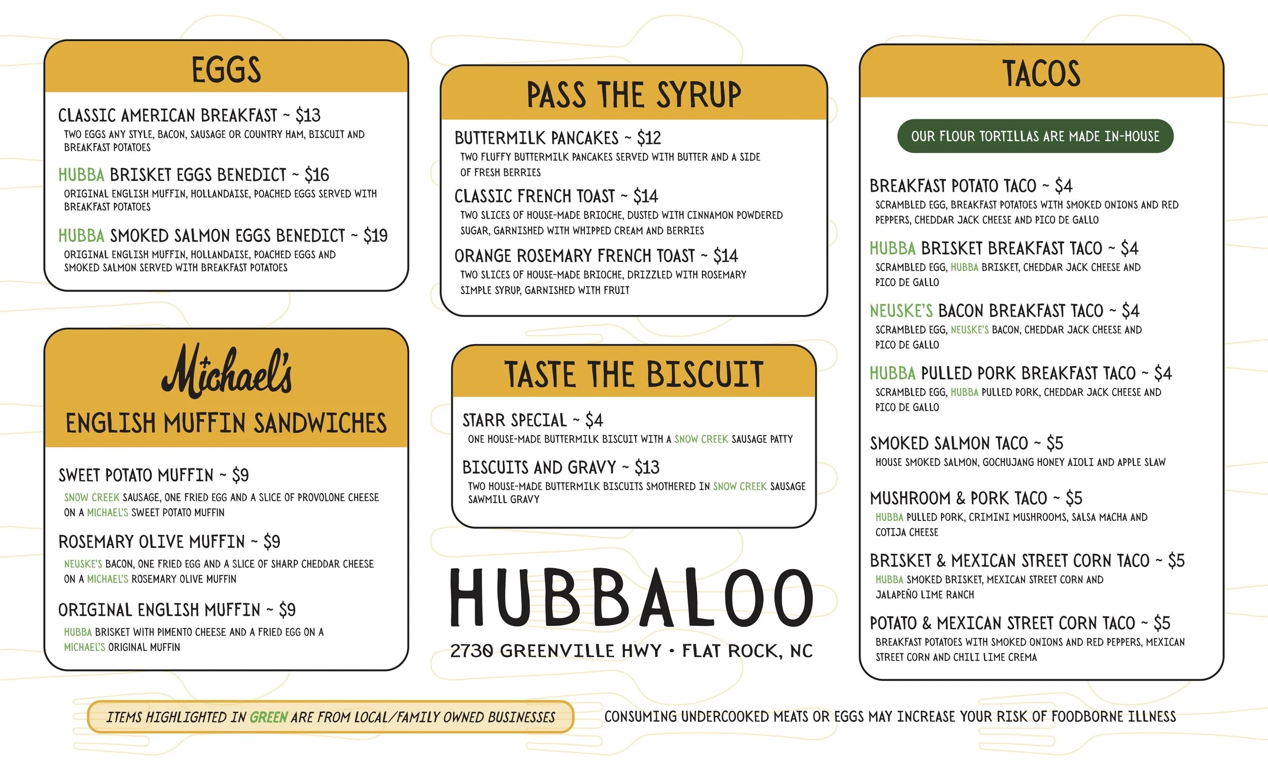 Menu 1 — Hubbaloo