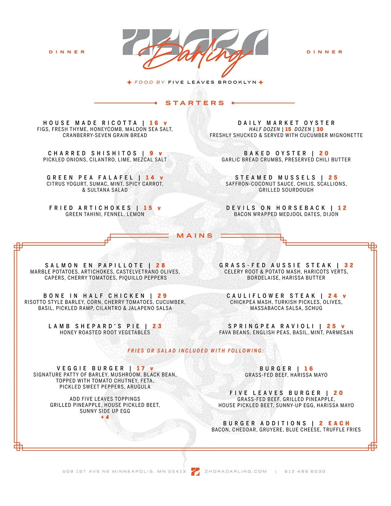 Dinner — Zhora Darling