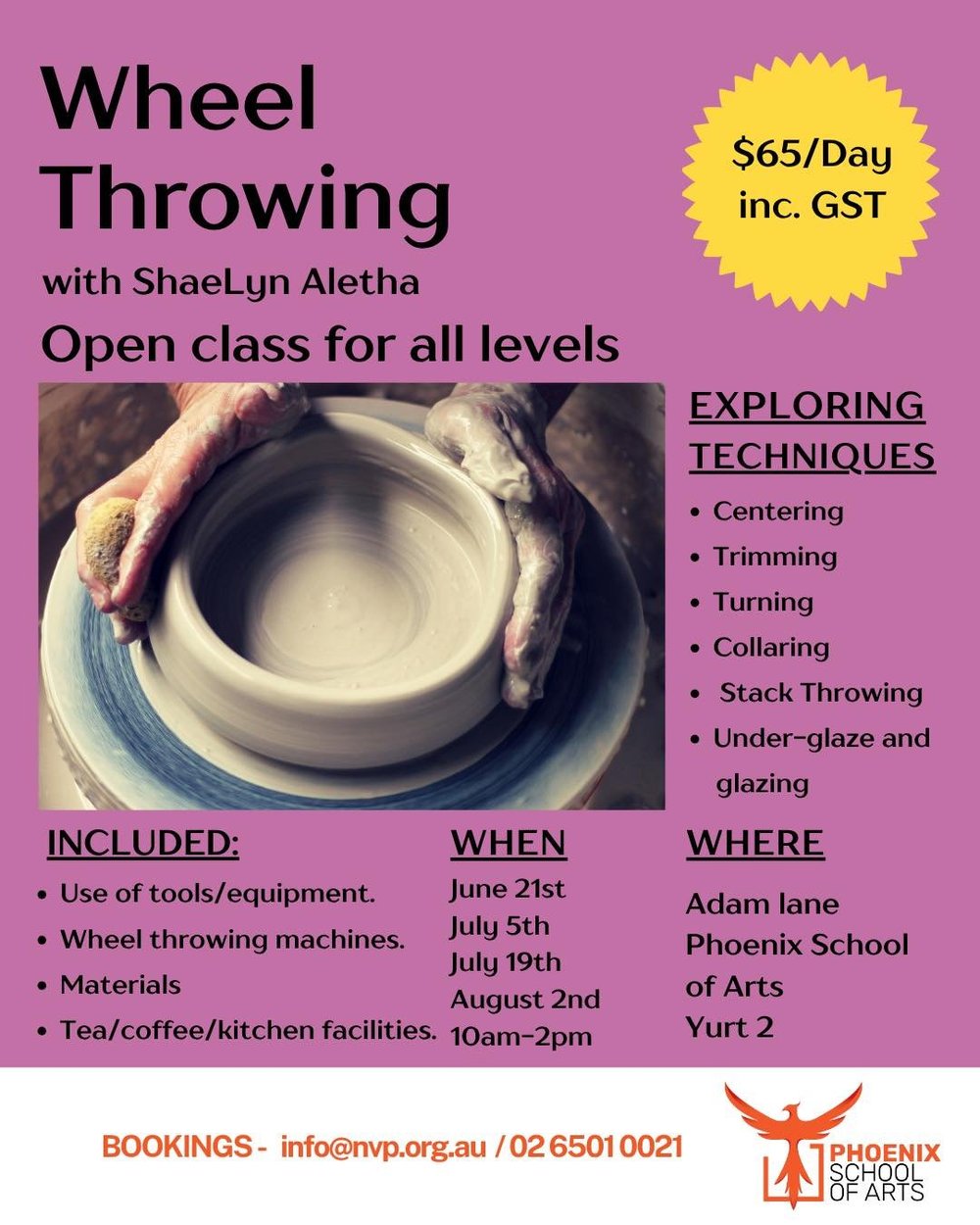 Wheel Throwing with ShaeLyn Aletha — Nambucca Valley Phoenix