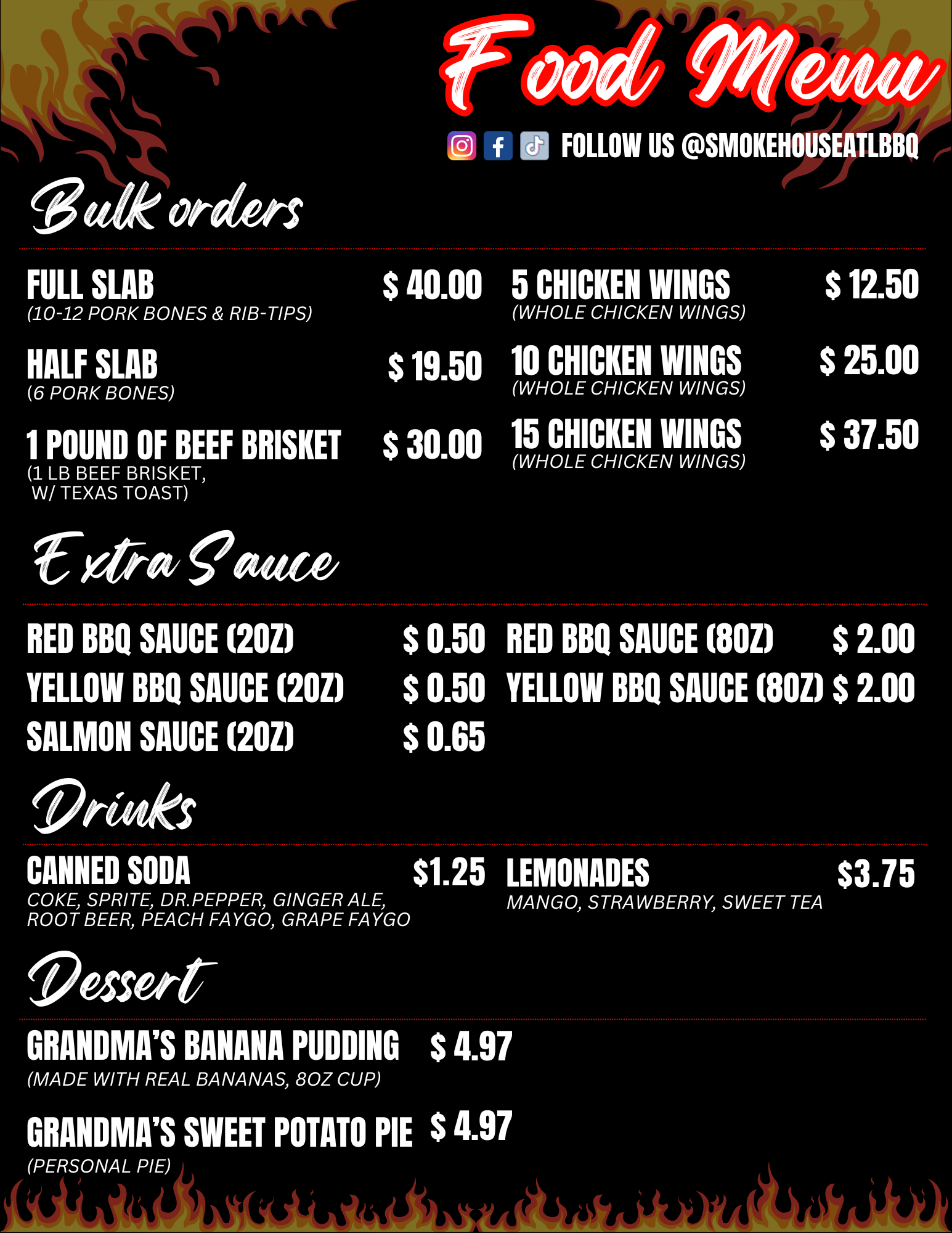 BBQ Menu ATL BBQ — SMOKEHOUSE ATL BBQ