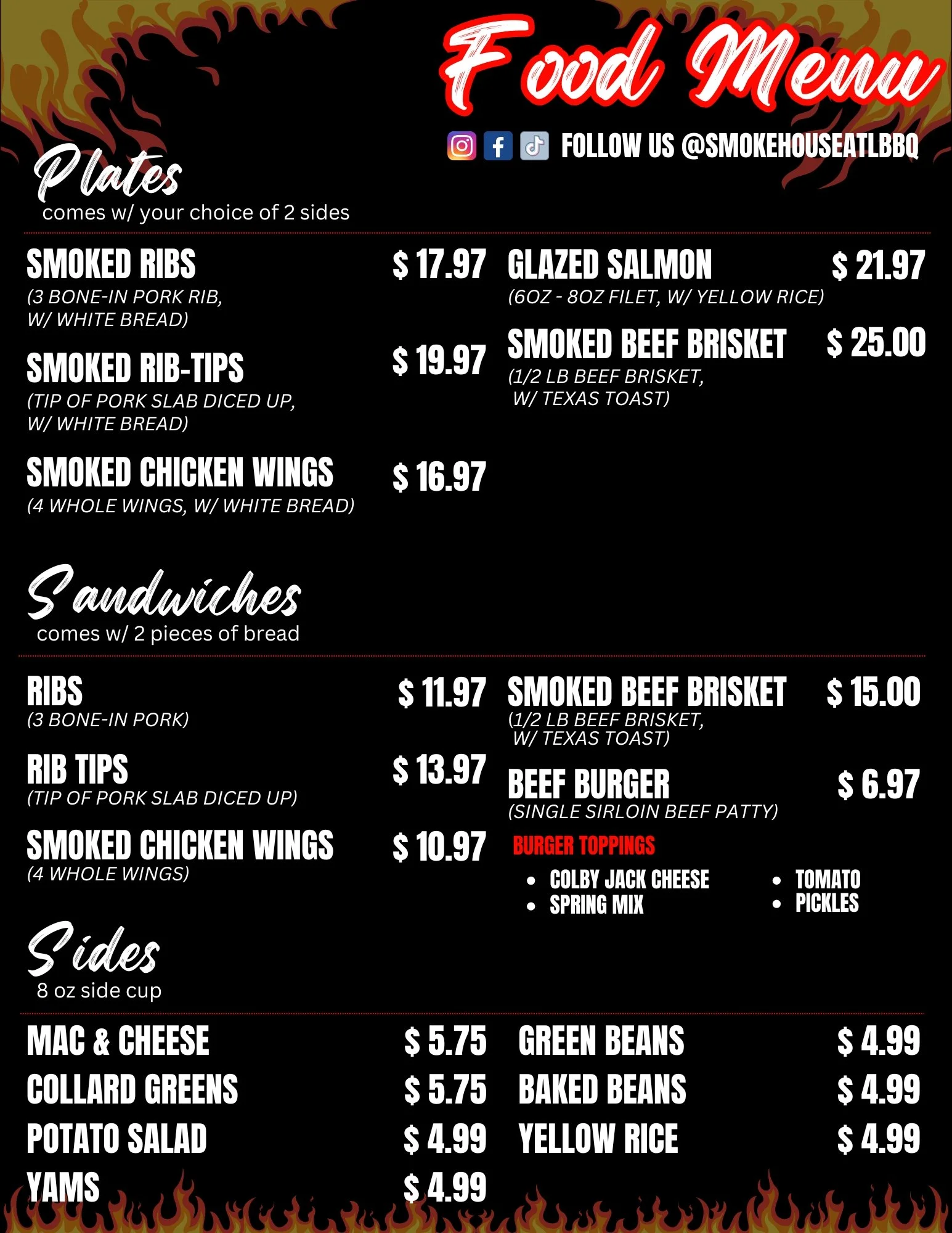 BBQ Menu ATL BBQ — SMOKEHOUSE ATL BBQ