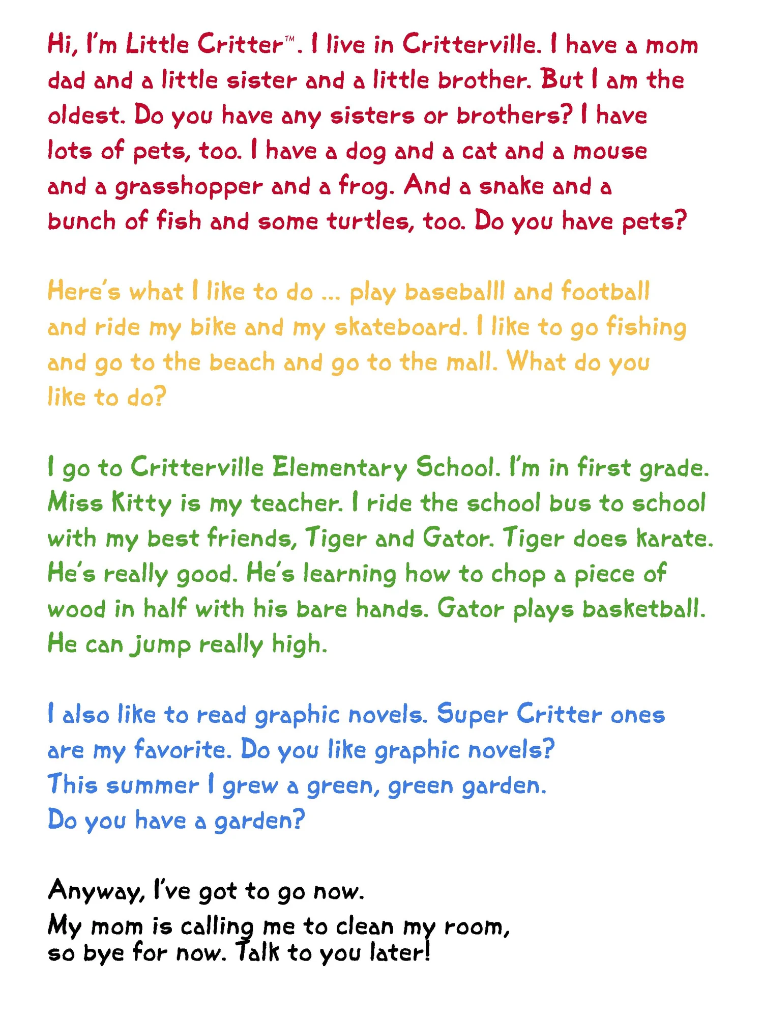 All About Little Critter — Little Critter World-Wide Network