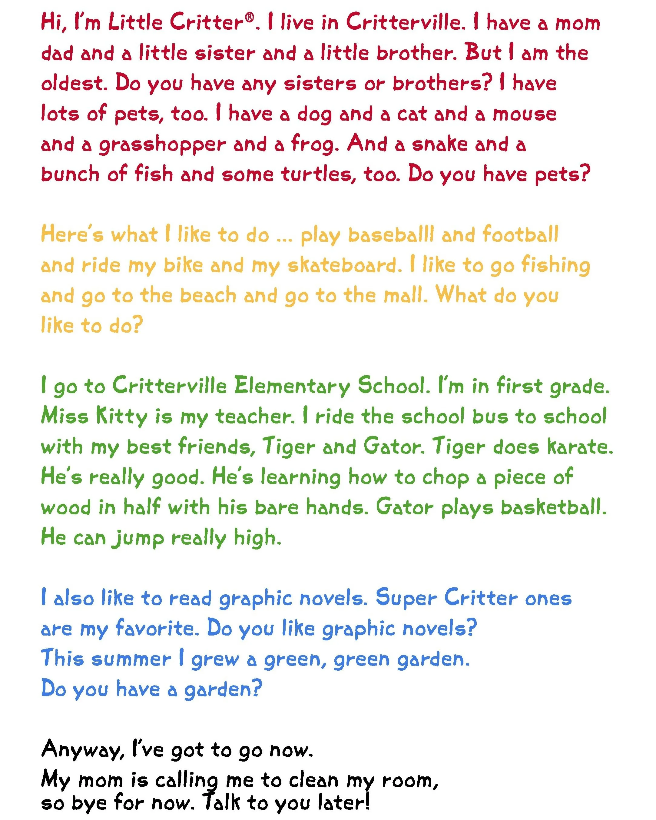 All About Little Critter — Little Critter World-Wide Network