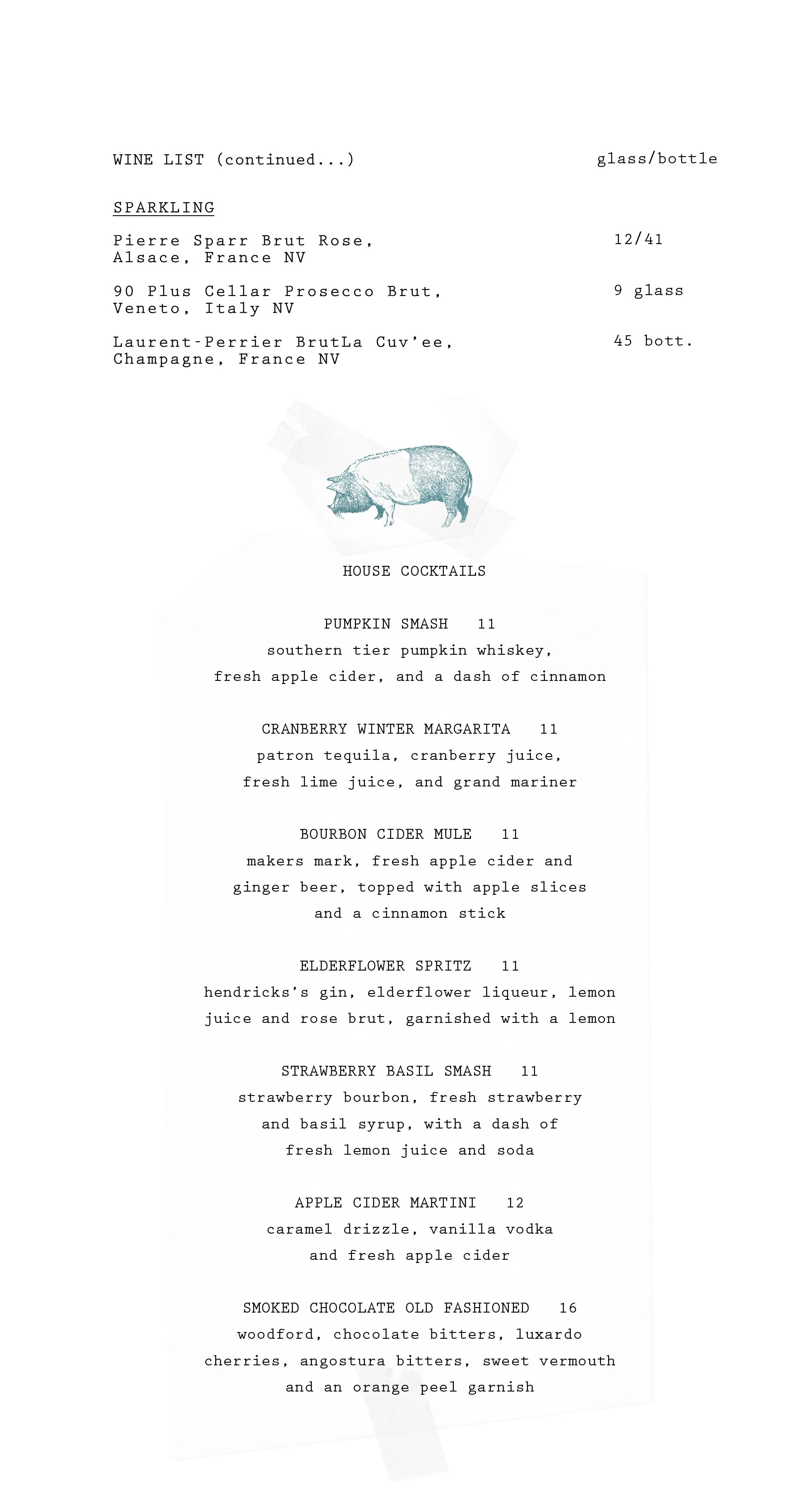 Drinks Menus — Edacious Kitchen