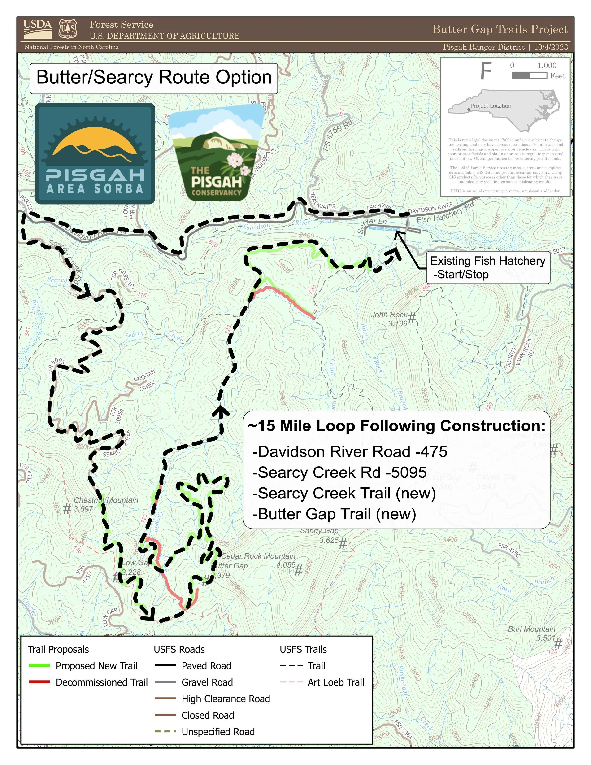 Butter Gap Construction Maps — Pisgah Area SORBA