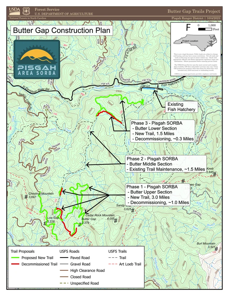 Butter Gap Maps — Pisgah Area SORBA