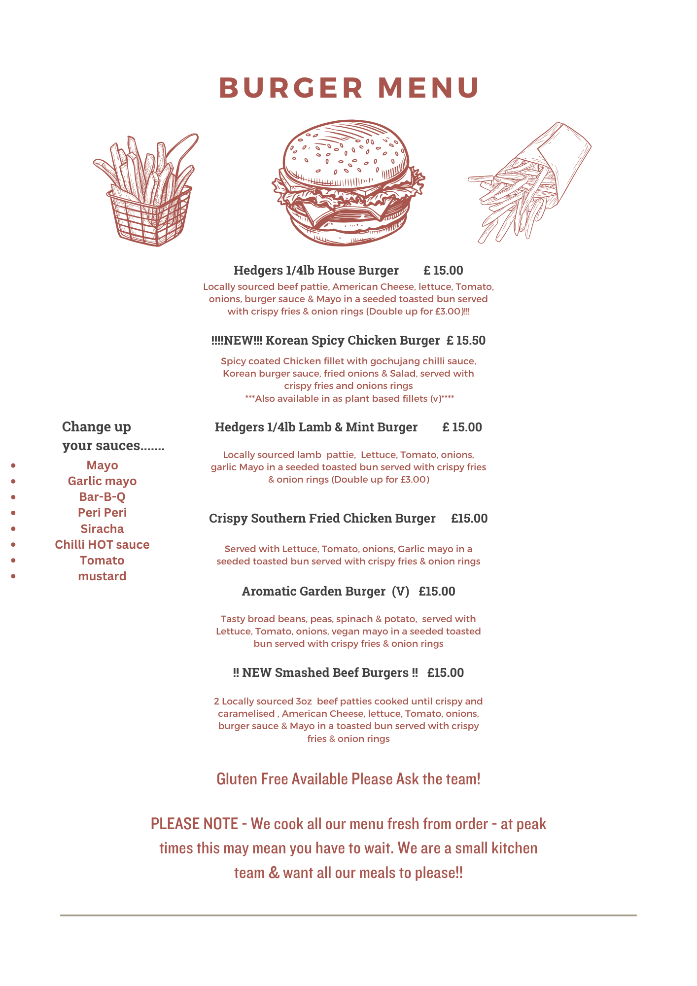 Menu — Hedgers