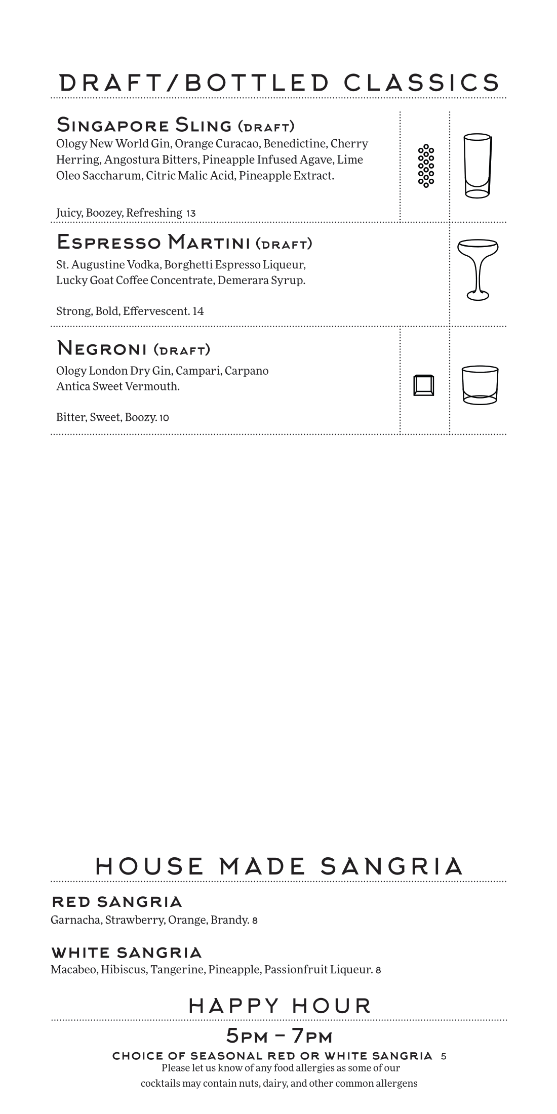 Libations & Happy Hour — Liberty Bar & Restaurant