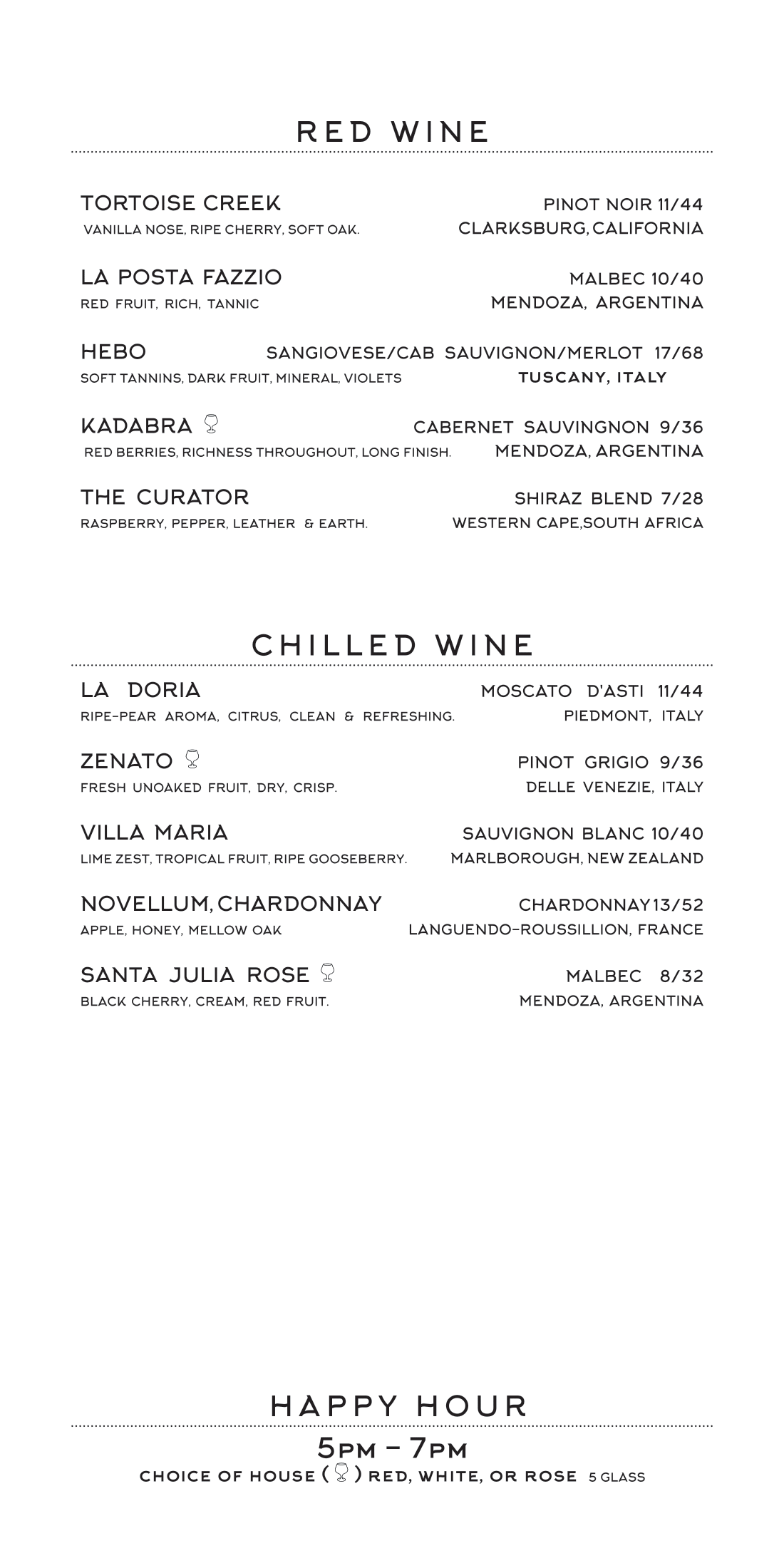 Libations & Happy Hour — Liberty Bar & Restaurant