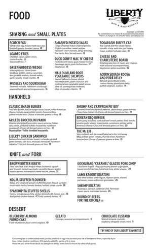 Dinner Menu — Liberty Bar & Restaurant