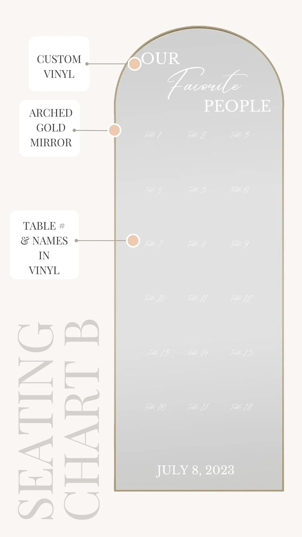 Mirror Signs | Create Stunning Event Decor - Book Now — AW EVENT DECOR
