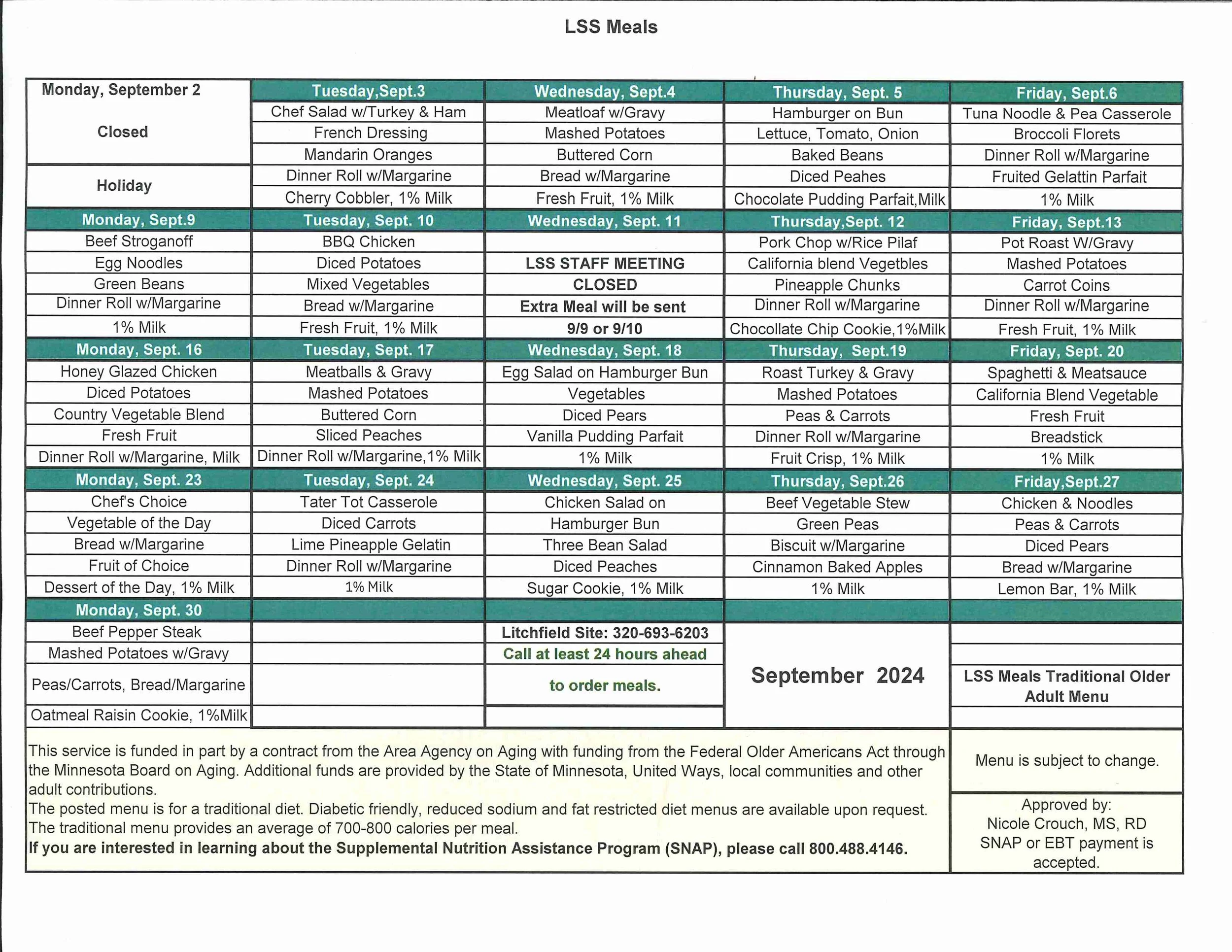 Menu — Zion Lutheran Church ELCA Litchfield MN