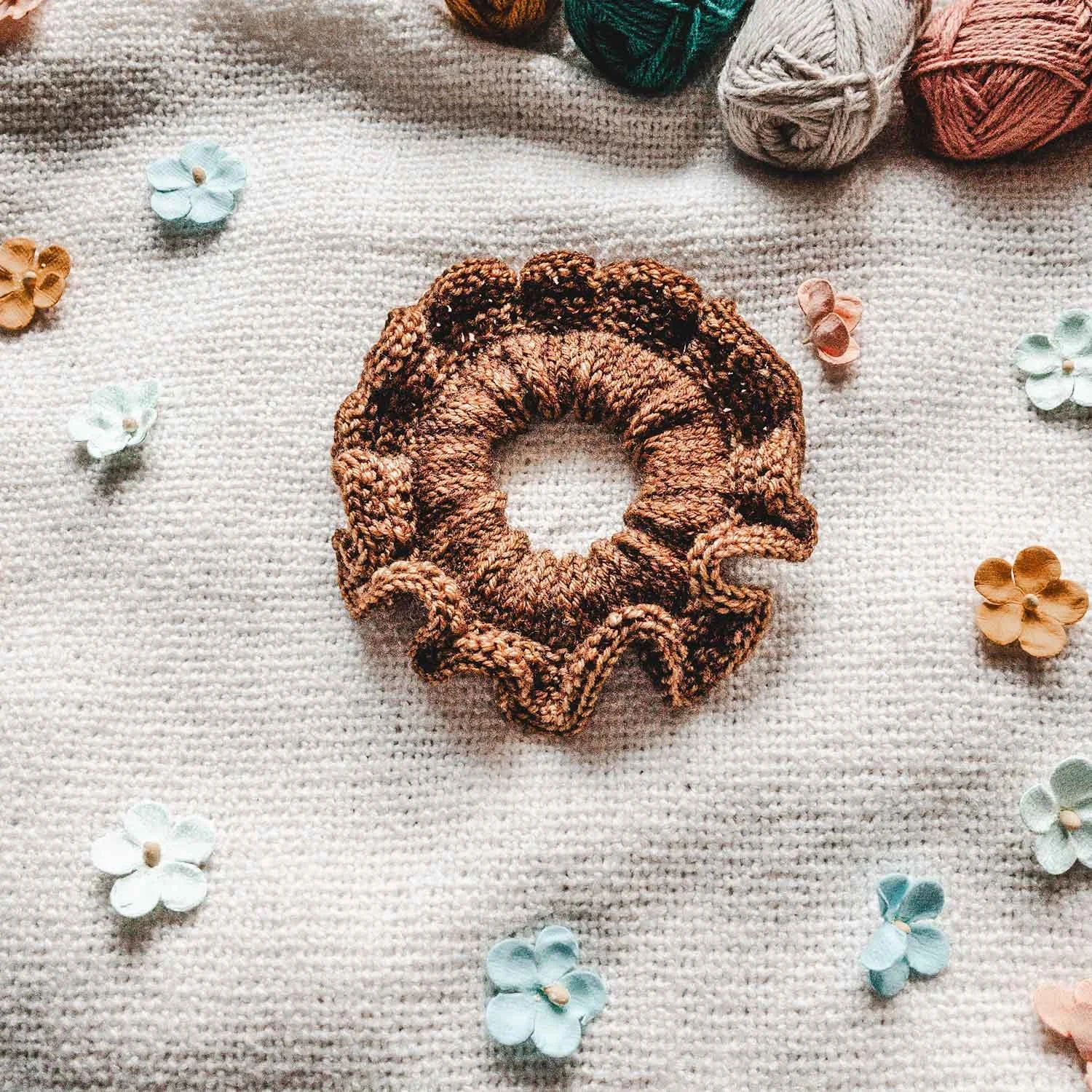 Hair Scrunchies- Scrap Sock Yarn Knitting Patterns — Whileberry ...
