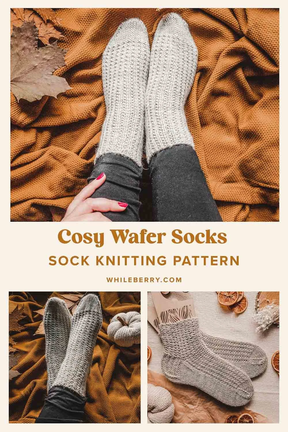 Easy Socks Knitting Pattern for Beginners - Cosy Wafer Socks ...