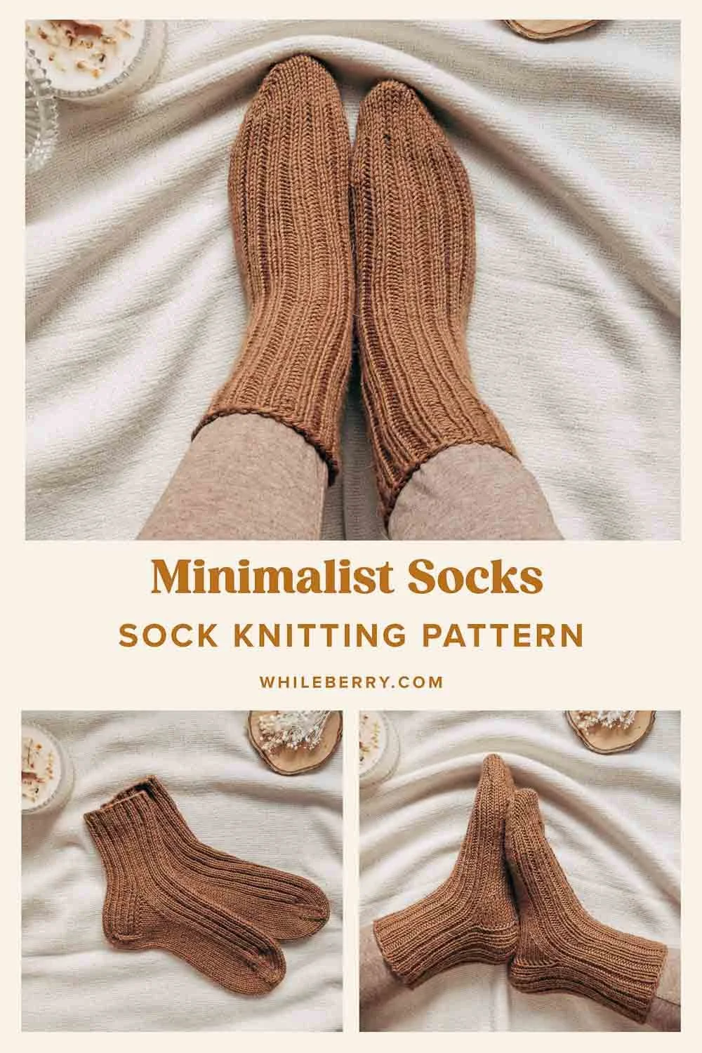 Simple Worsted Home Socks Knitting Pattern - Minimalist Socks ...