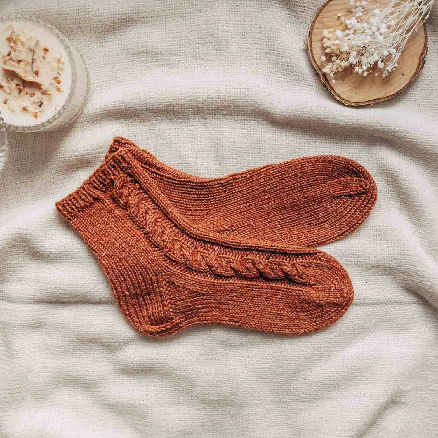 Simple Cable Socks Knitting Pattern - Craft Socks — Whileberry | Modern ...