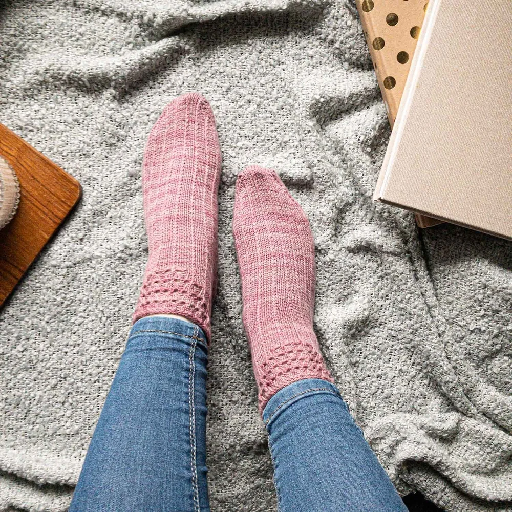 Lace Cuff Ankle Summer Socks Knitting Pattern - Spring Bloom Socks ...