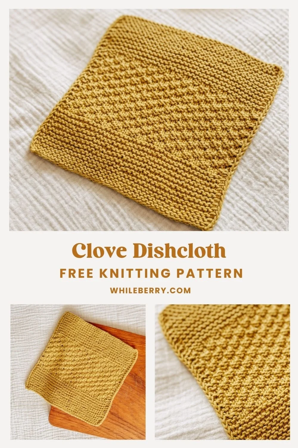 Free Easy Dishcloth Knitting Pattern Clove Dishcloth Whileberry