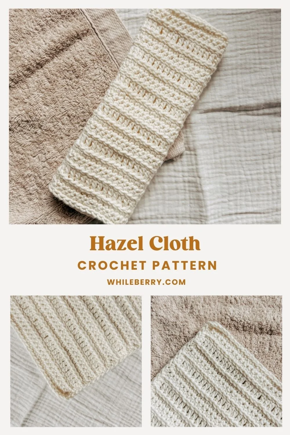 Easy Dishcloth Crochet Pattern - Hazel Cloth — Whileberry | Modern ...