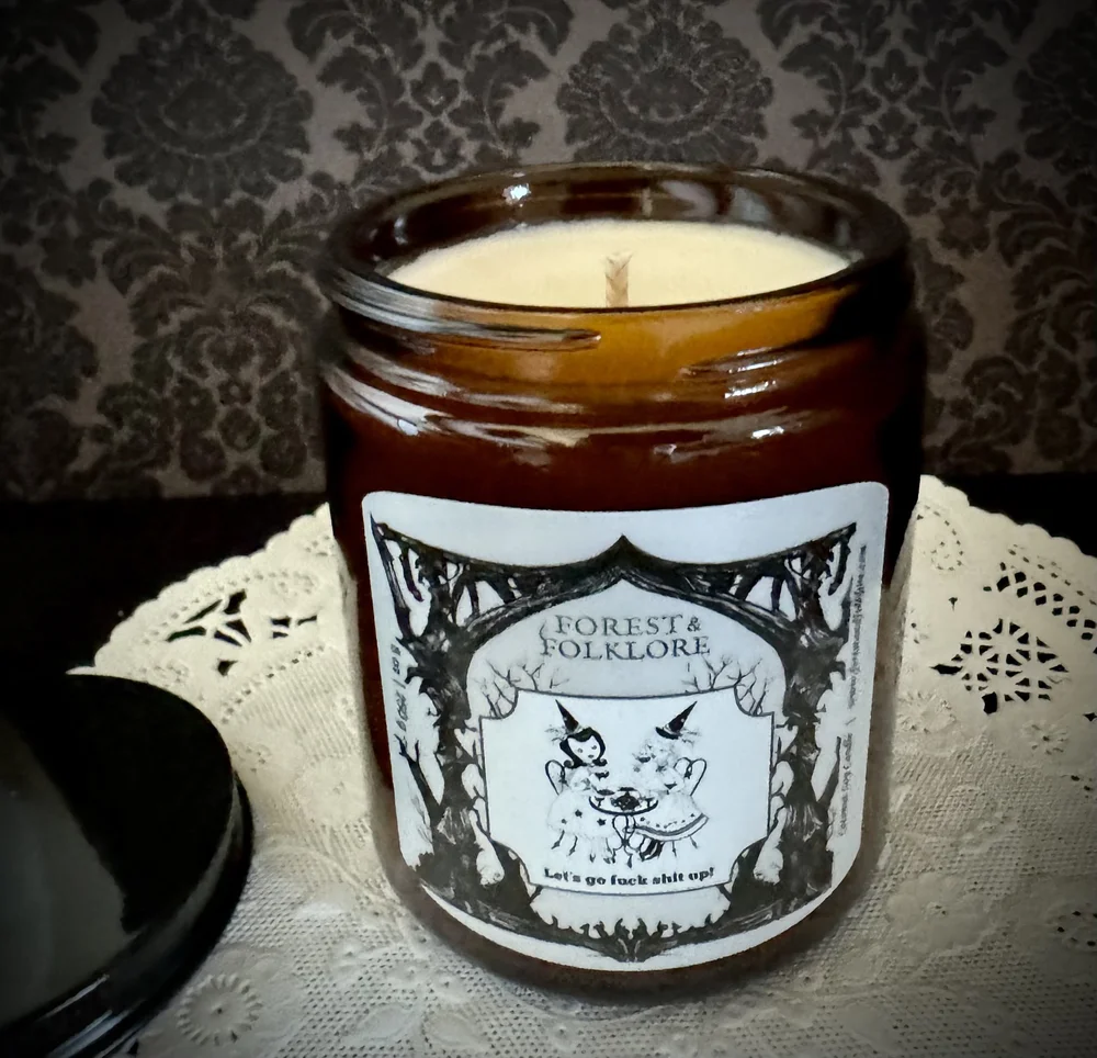 Cast Iron Cauldron Candle. Pentagram, bat, bones and apple. — Forest ...