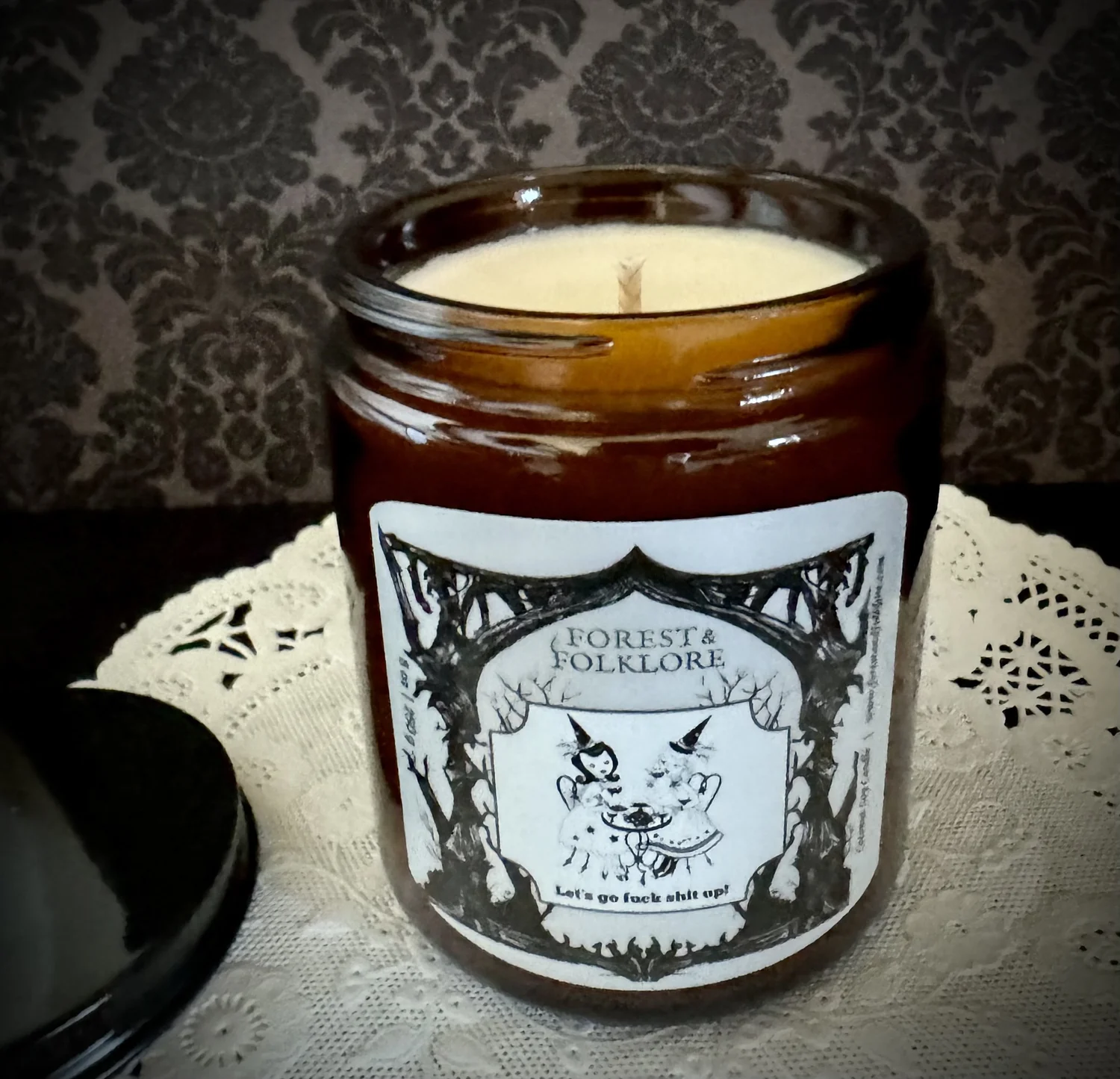 Cast Iron Cauldron Candle. Pentagram, bat, bones and apple. — Forest ...