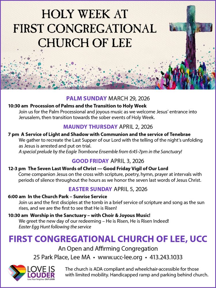 2026 Holy Week — First Congregational Church of Lee, MA