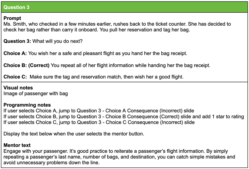 Scenario-based eLearning — Melanie Adkison Learning Experience Designer