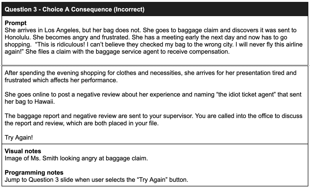 Scenario-based eLearning — Melanie Adkison Learning Experience Designer