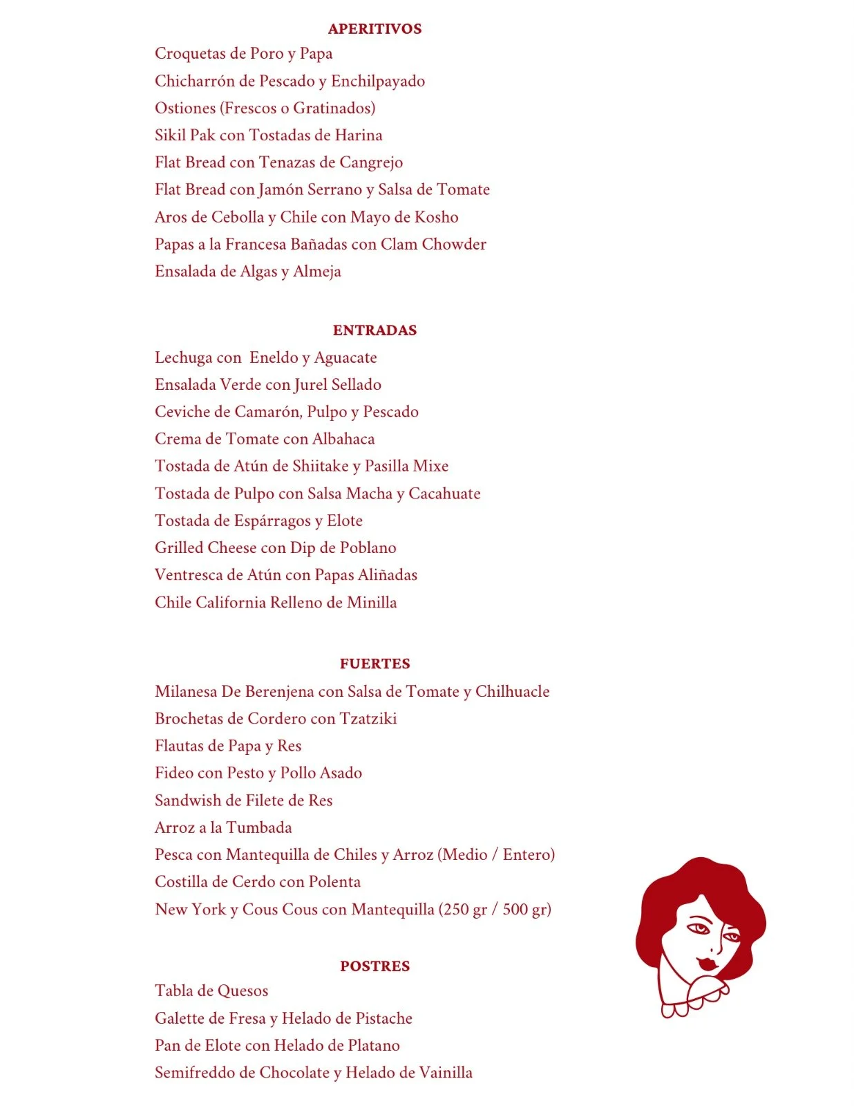 Menu 1 — La Morocha