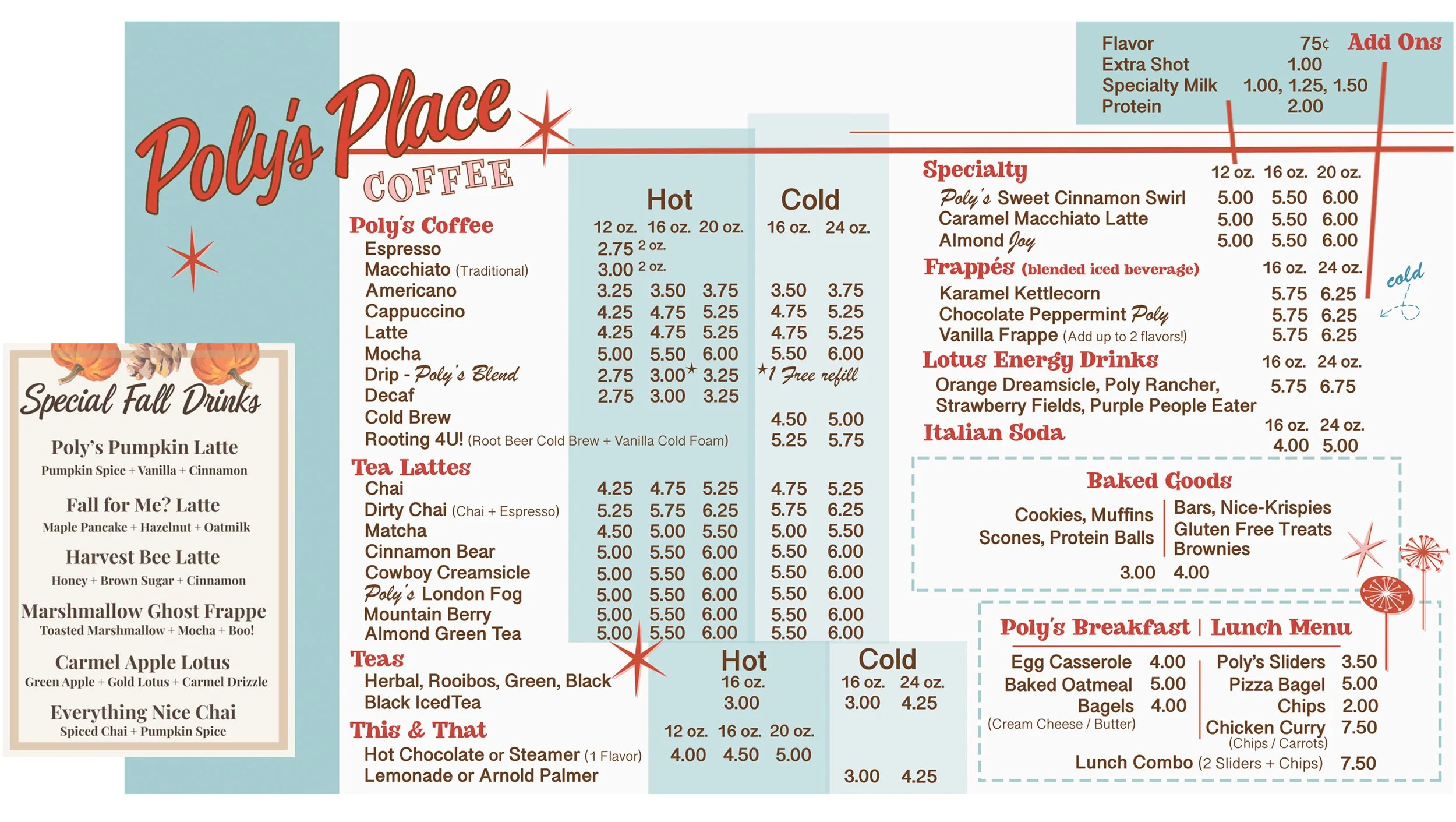 Menu — Poly's Place Coffee