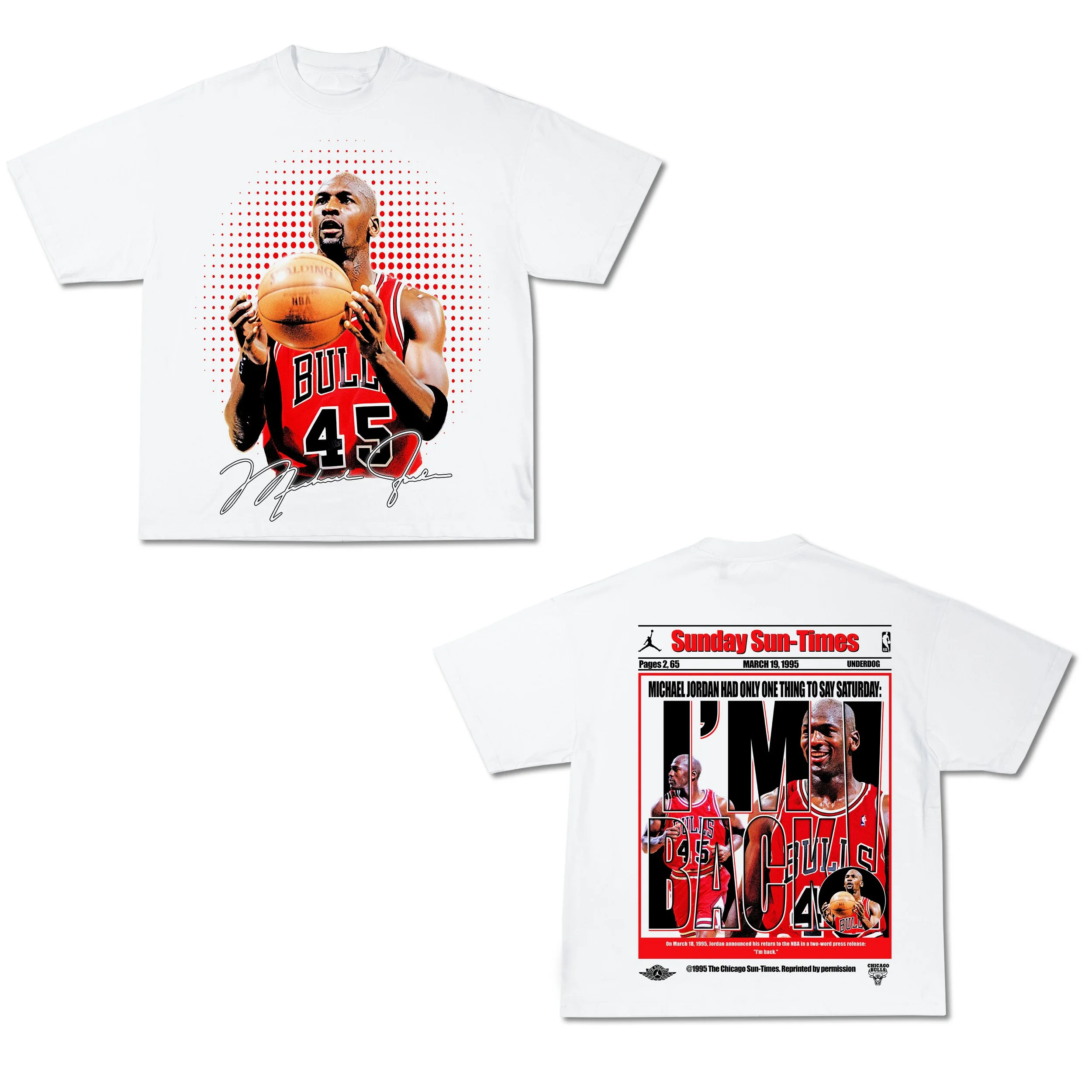 MICHAEL JORDAN IM BACK UNDERDOG STREETWEAR MICHAEL JORDAN IM BACK UNDERDOG STREETWEAR