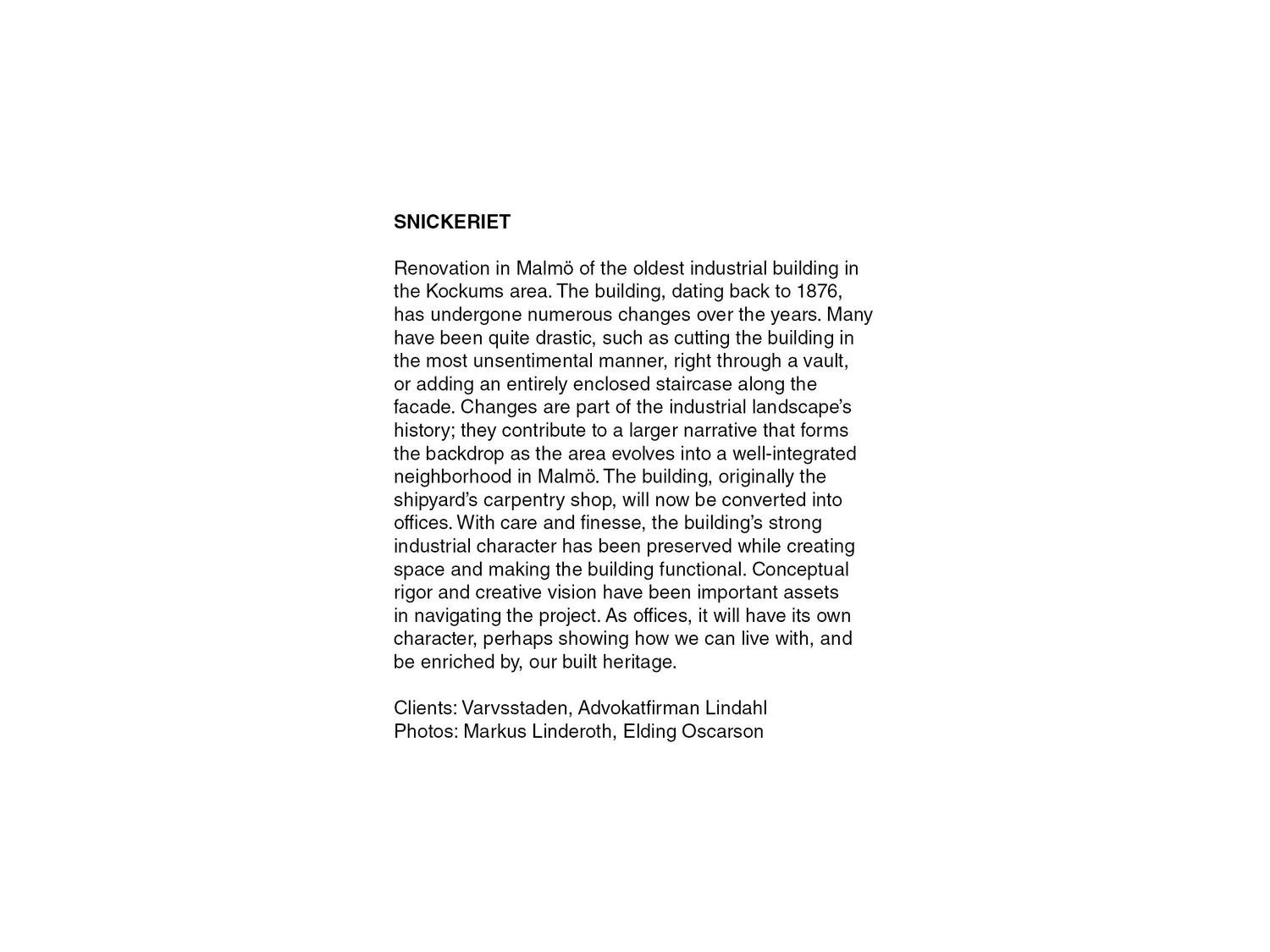 SNICKERIET — ELDING OSCARSON