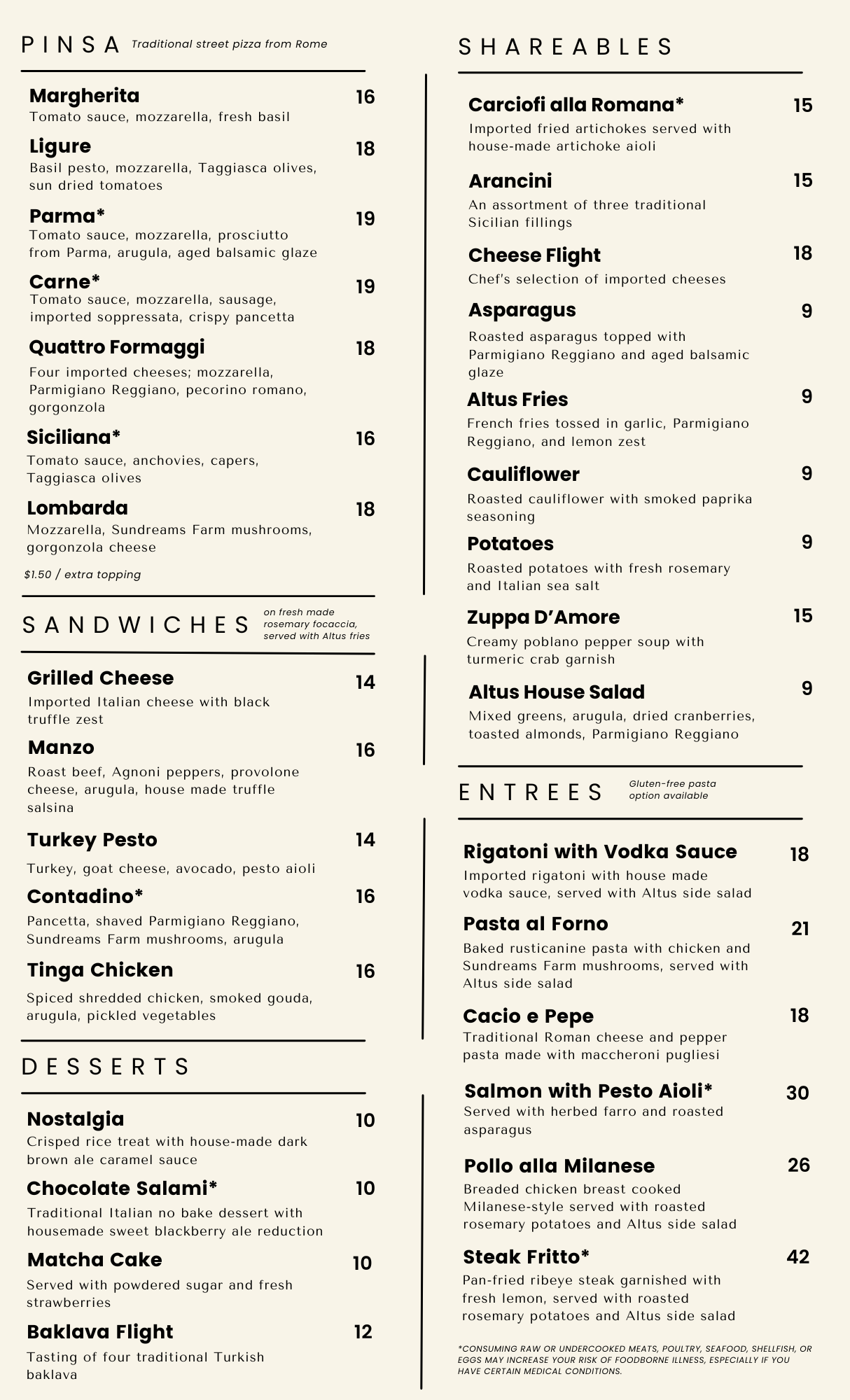 Menu 1 — LIFeSTYLE ALTUS
