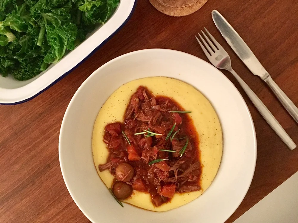 Beef Brisket With Creamy Polenta Recipe — Sweet Monday