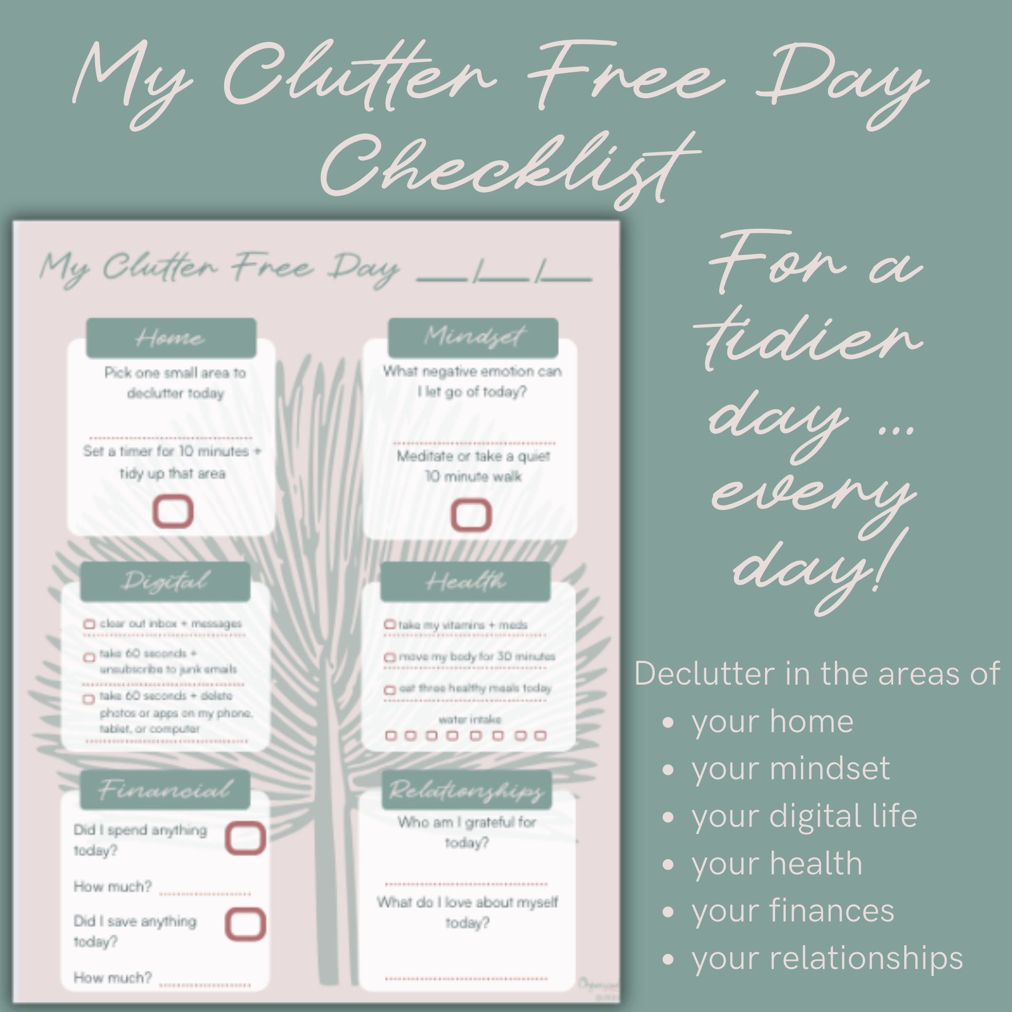 Daily Decluttering Checklist — Organized Overall