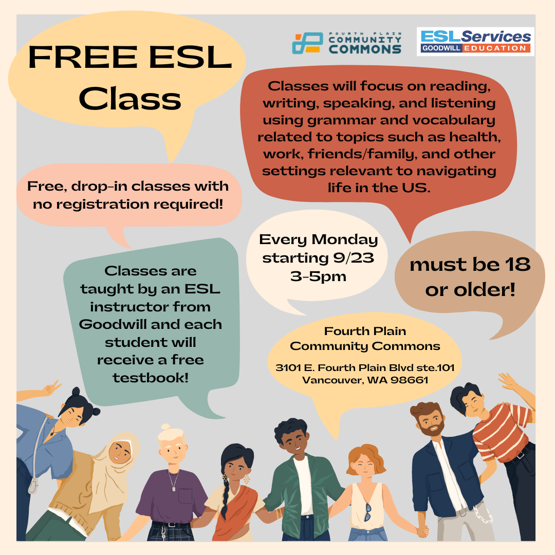 Free ESL Class — Fourth Plain Community Commons