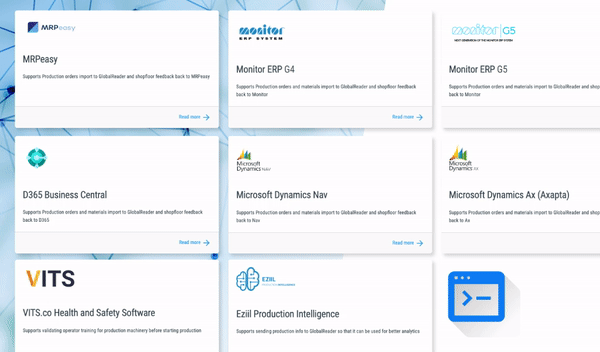 Smart Factory (ERP, Integrations) - GlobalReader