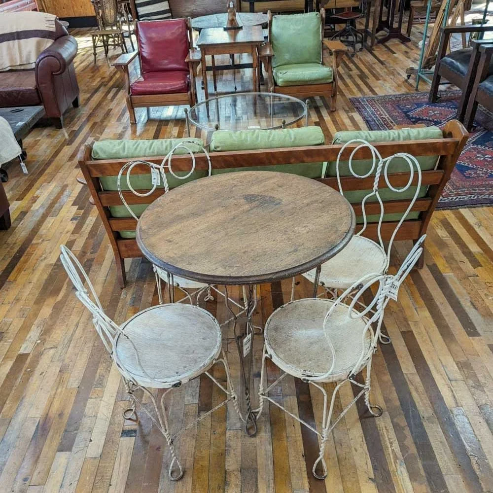 Vintage Ice Cream Parlor Table And Chairs