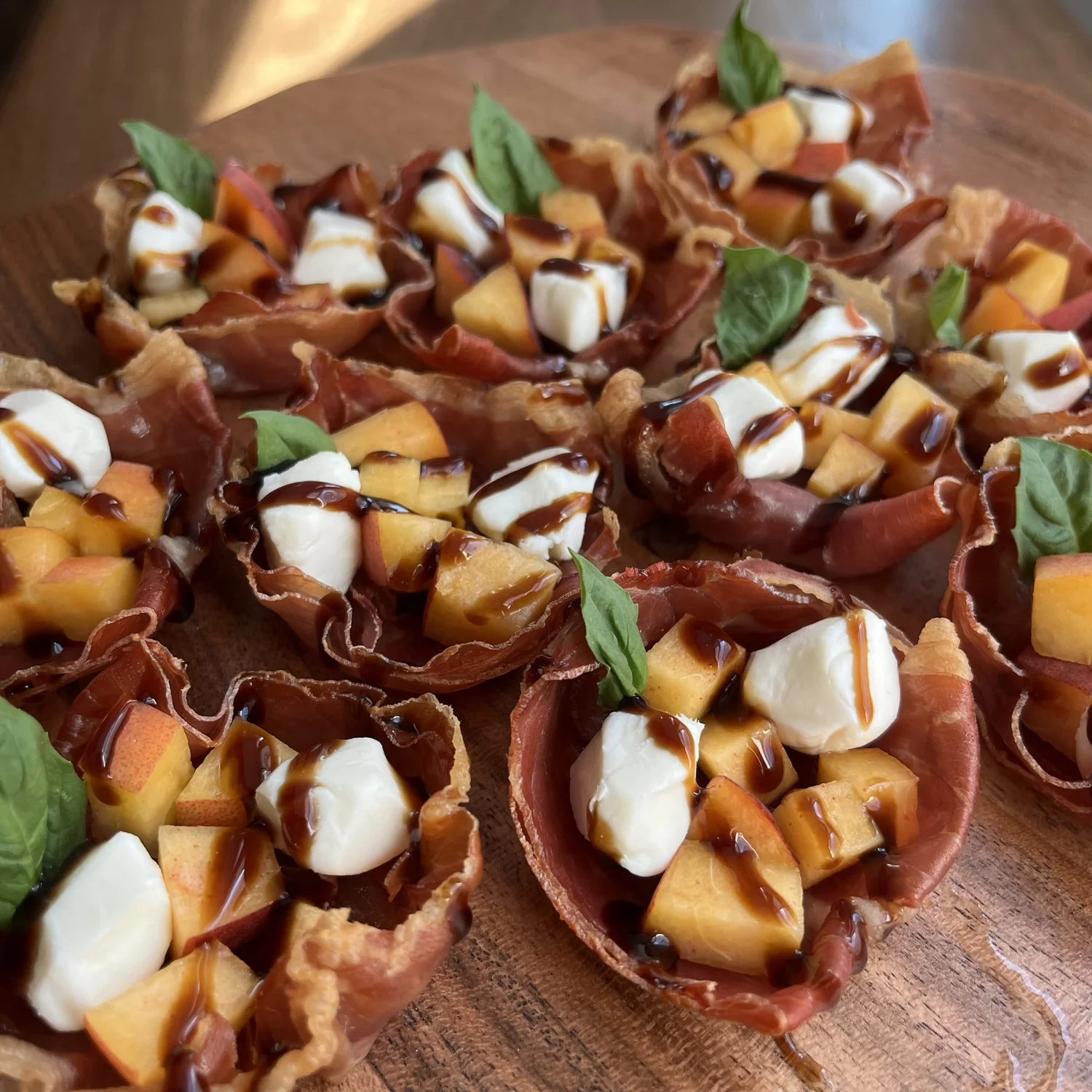 Peach and Mozzarella Prosciutto Cups — Marissa's Cookbook