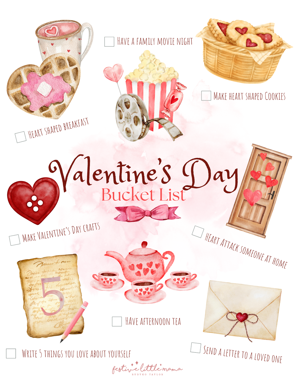 Freebie Valentine’s Day Printables — Festive Little Mama | Rudyko Taylor