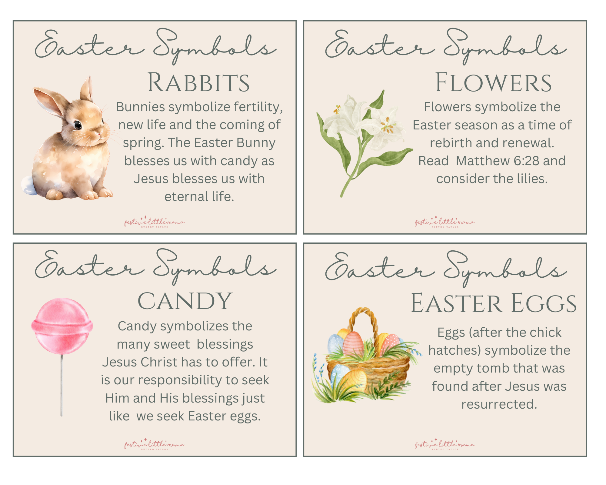 Easter Symbols & Easter Bucket List Free Printables — Festive Little ...