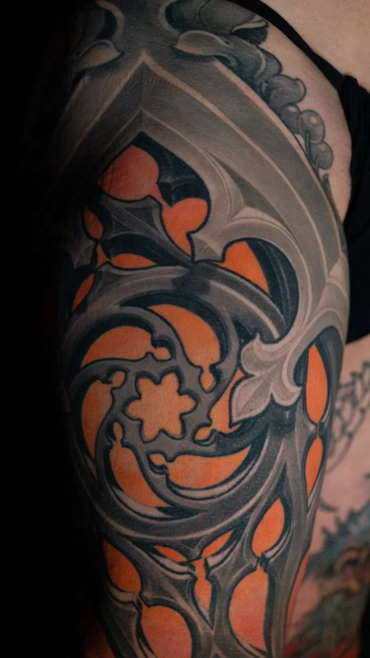 Gothic Leg Sleeve — Ink & Dagger Tattoo