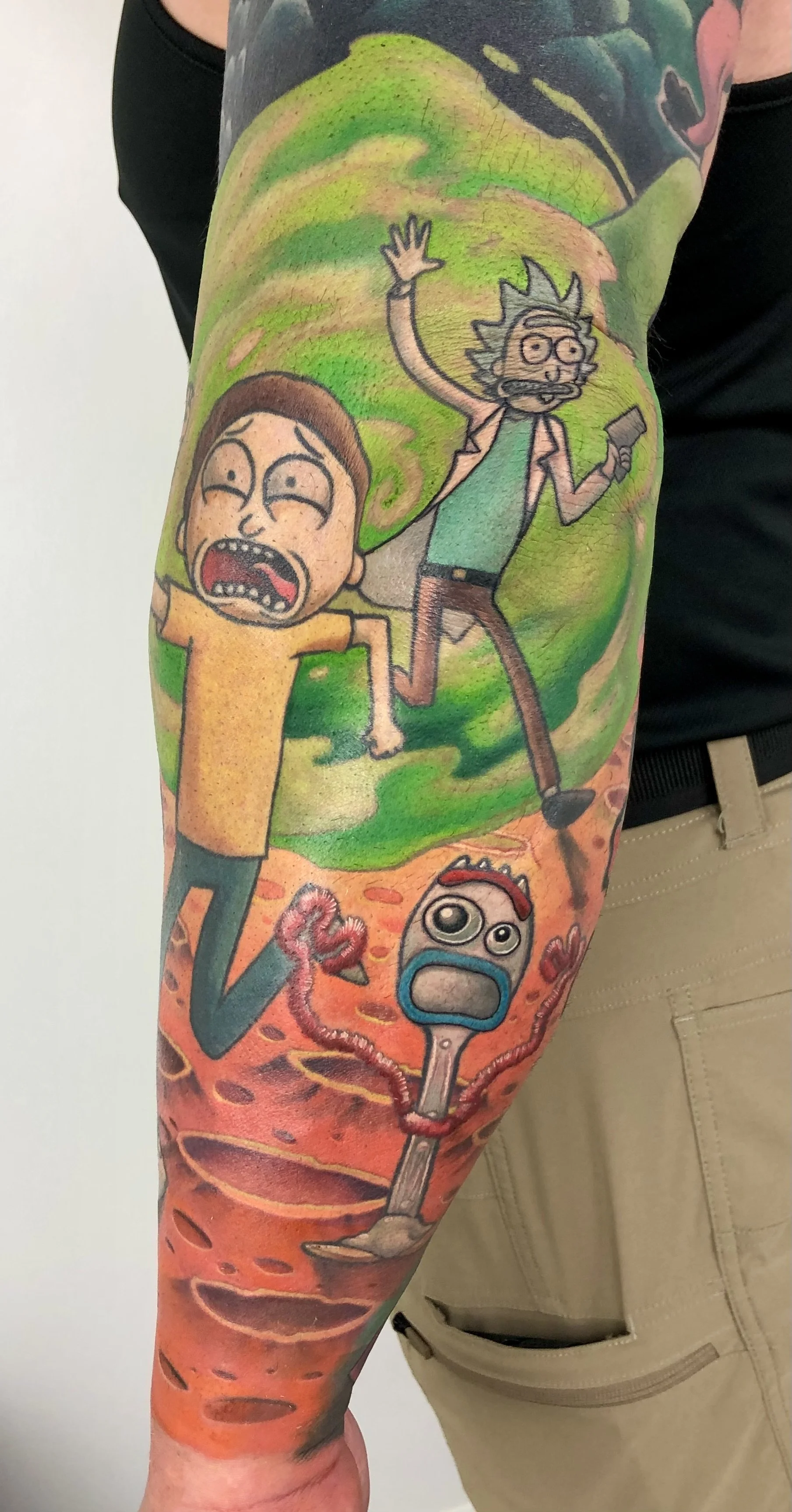 Rick and morty sleeve tattoo - Bronctattooaus.com