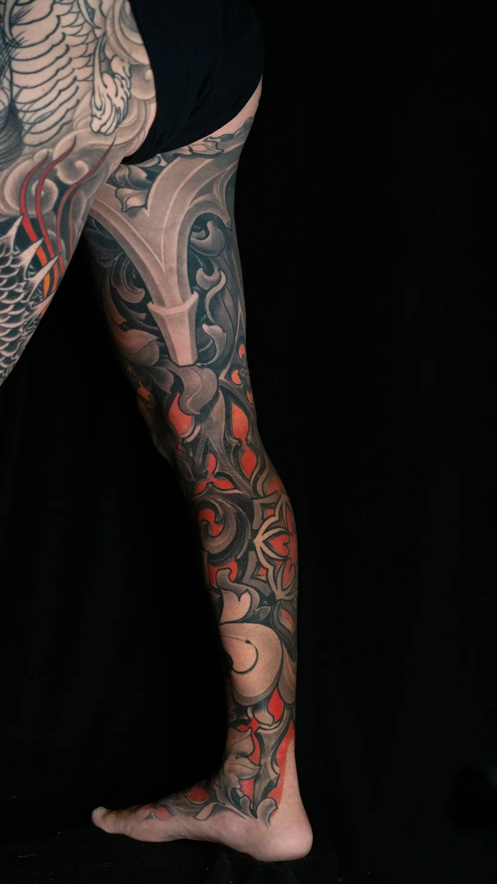 Gothic Leg Sleeve — Ink & Dagger Tattoo