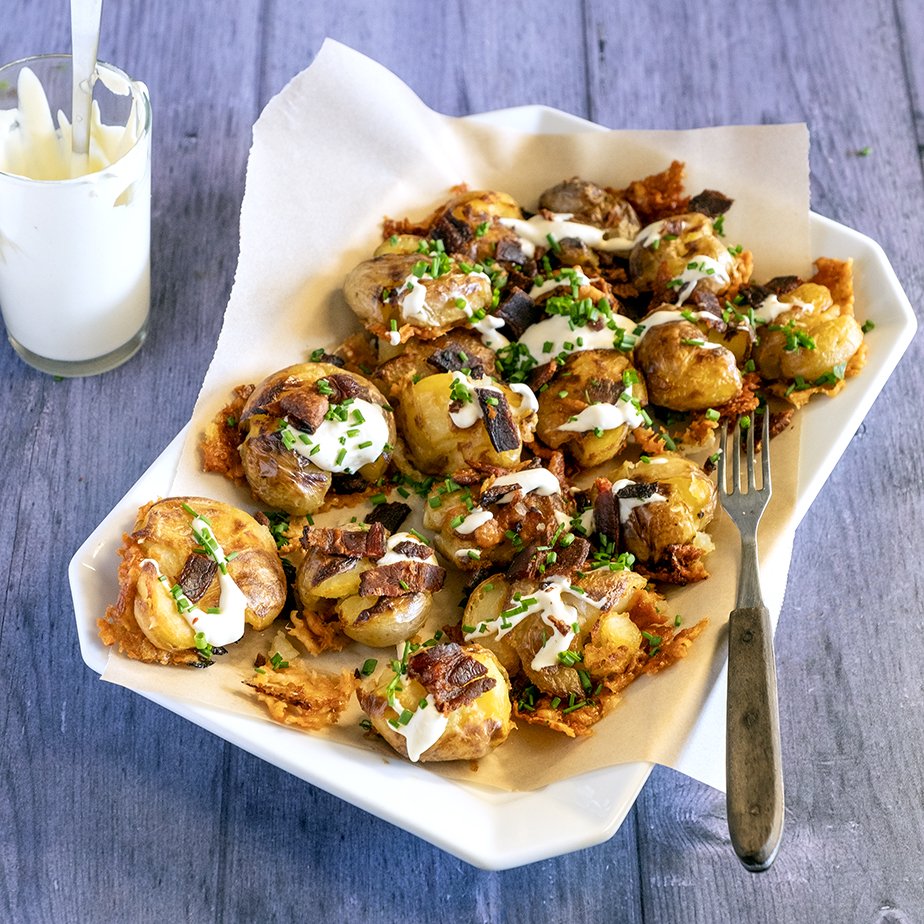 Loaded cheesy potatoes — Lazy Sunday Club