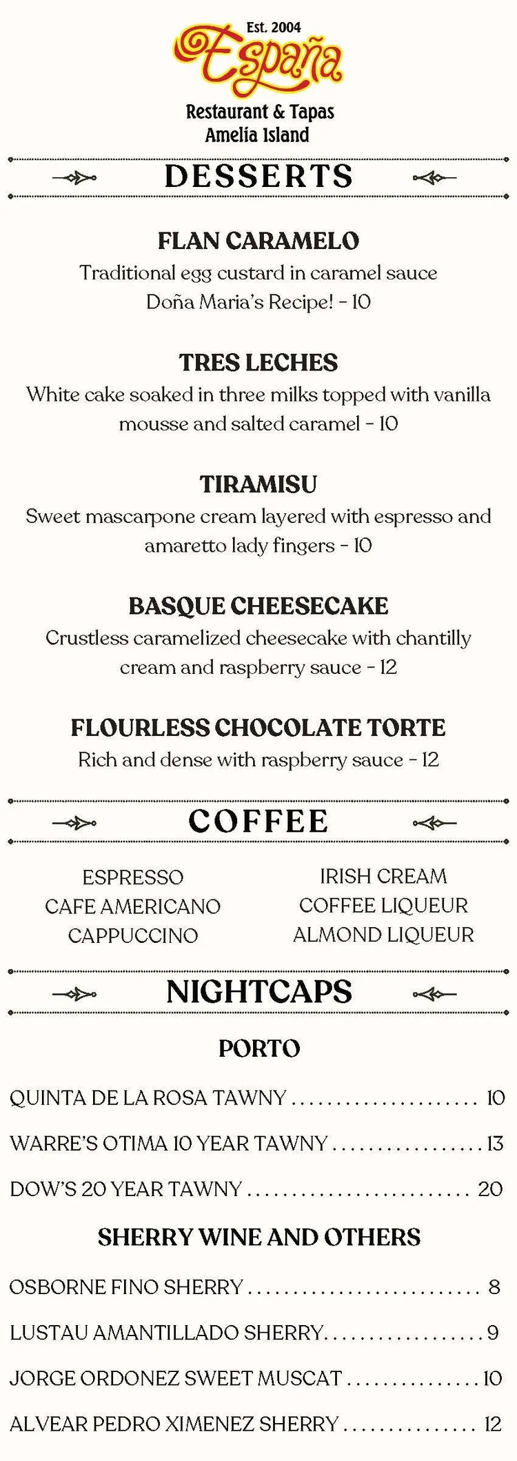 Menu | Discover Authentic Spanish Flavors – Reserve Today — Espana